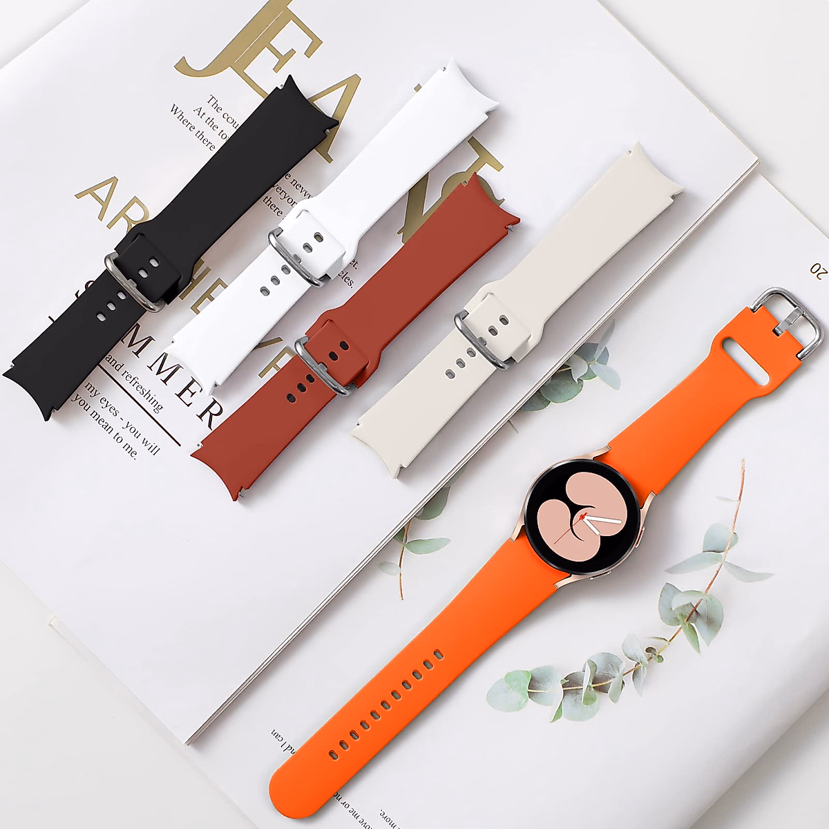 15Pack Galaxy Watch 7/6/5/4/FE Band 44mm 40mm,for Samsung Galaxy Watch 6/4 Classic Band 47mm 43mm 46mm 42mm Women Men,Silicone Sport Strap Galaxy Watch 5 pro 45mm,No Gap Bracelet Replacement Wristband