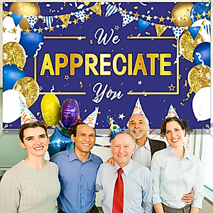 Ushinemi We Appreciate You Decorations Thank You Banner, Employee Staff Team Appreciation Week Teacher Nurse Doctor Pastor Party Supplies