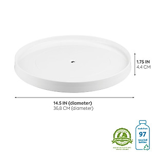 iDesign Linus Lazy Susan Turntable Spice Organizer Rack for Kitchen Pantry, Cabinet, Countertops - 14", White