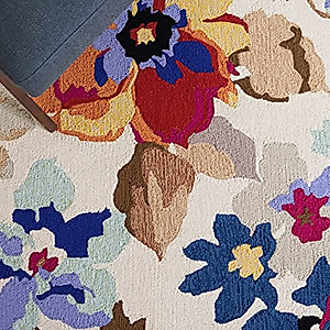 SAFAVIEH Four Seasons Collection 3'6" x 5'6" Ivory/Multi FRS509D Hand-Hooked Floral Area Rug