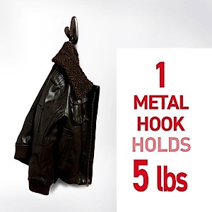 Command Forever Classic Large Metal Wall Hooks, Damage Free Hanging Wall Hooks with Adhesive Strips, No Tools Wall Hooks for Hanging Decorations in Living Spaces, 2 Metal Hooks and 4 Command Strips