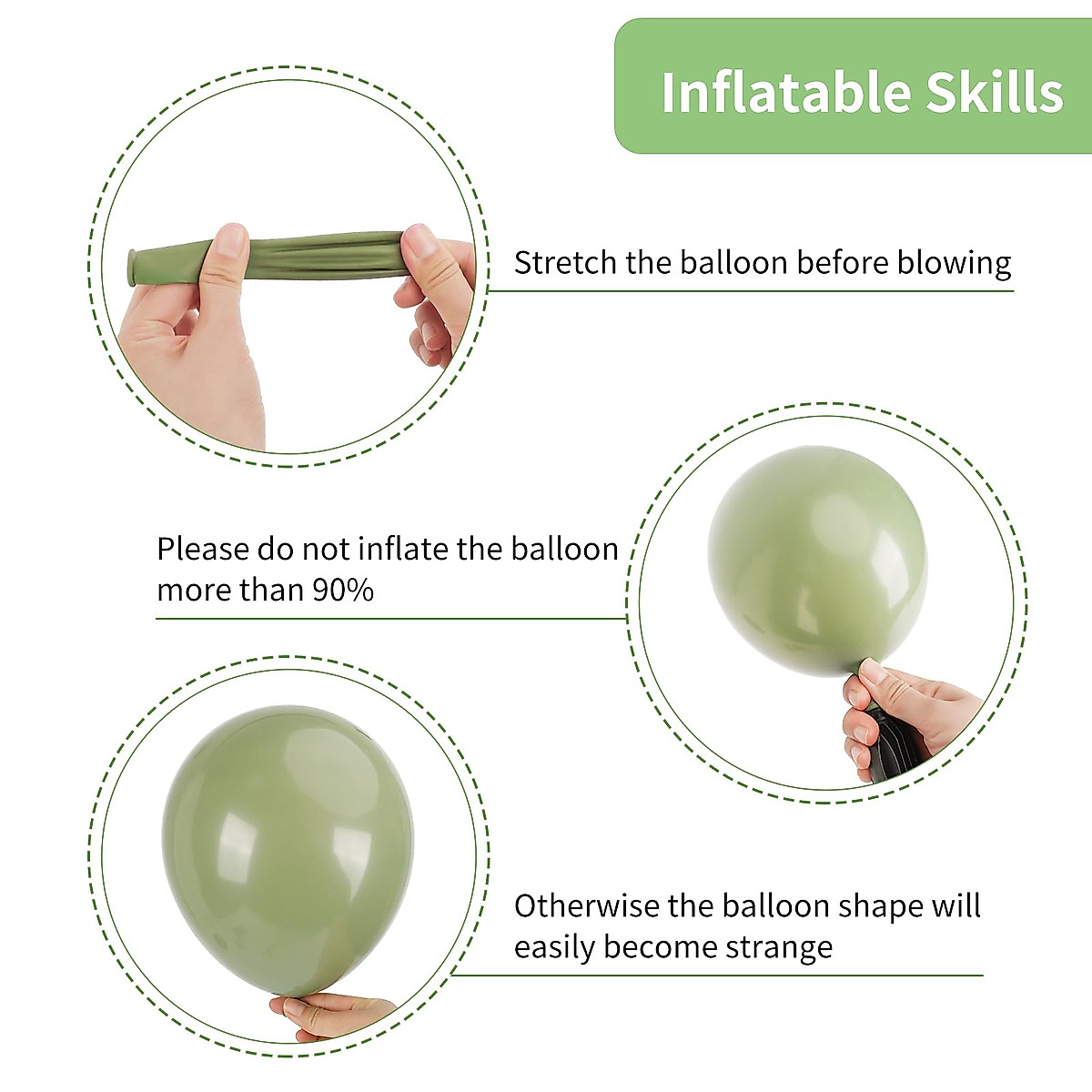 RUBFAC 65 Pcs 12 Inches Sage Green Gold Confetti Balloons Kit, Green Gold Sand White Party Balloons with Ribbons for Tiana Birthday, Wedding, Baby Shower, Graduation, Eucalyptus Party Decorations