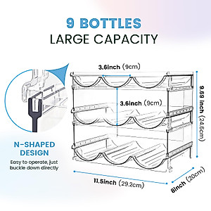 spospo Water Bottle Organizer for Cabinet, 3 Pack Water Bottle Organization and Storage Shelf, Plastic Water Bottle Holder Rack for Fridge, Kitchen, Desktop