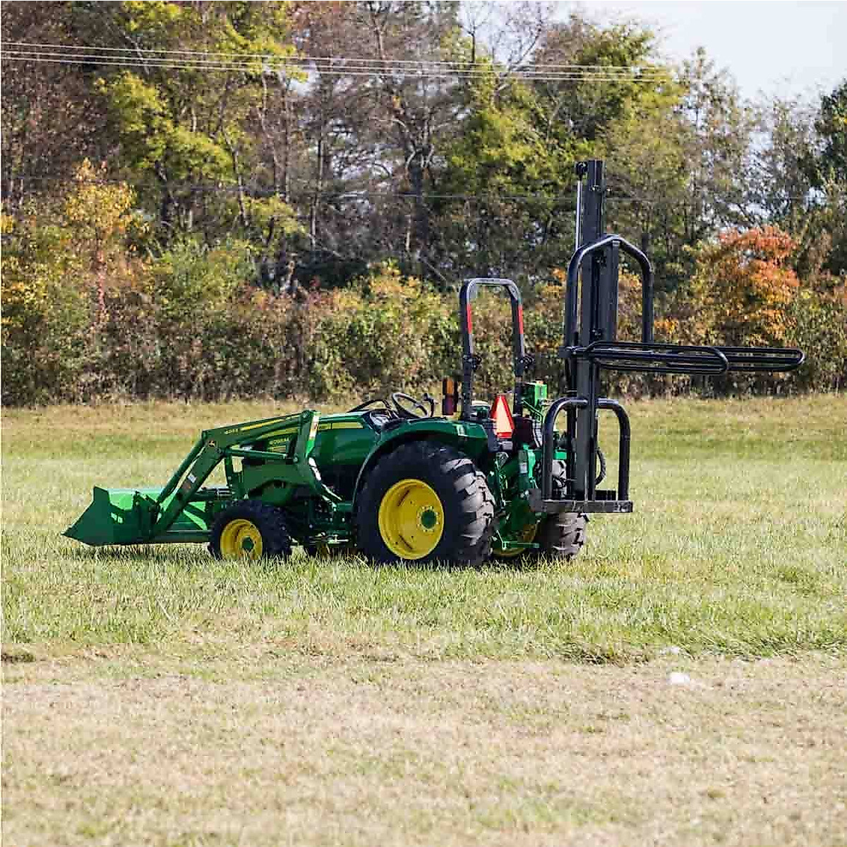 Titan Attachments 3 Point Hydraulic Hay Bale Lift Fits Category 1 and 2 Tractors