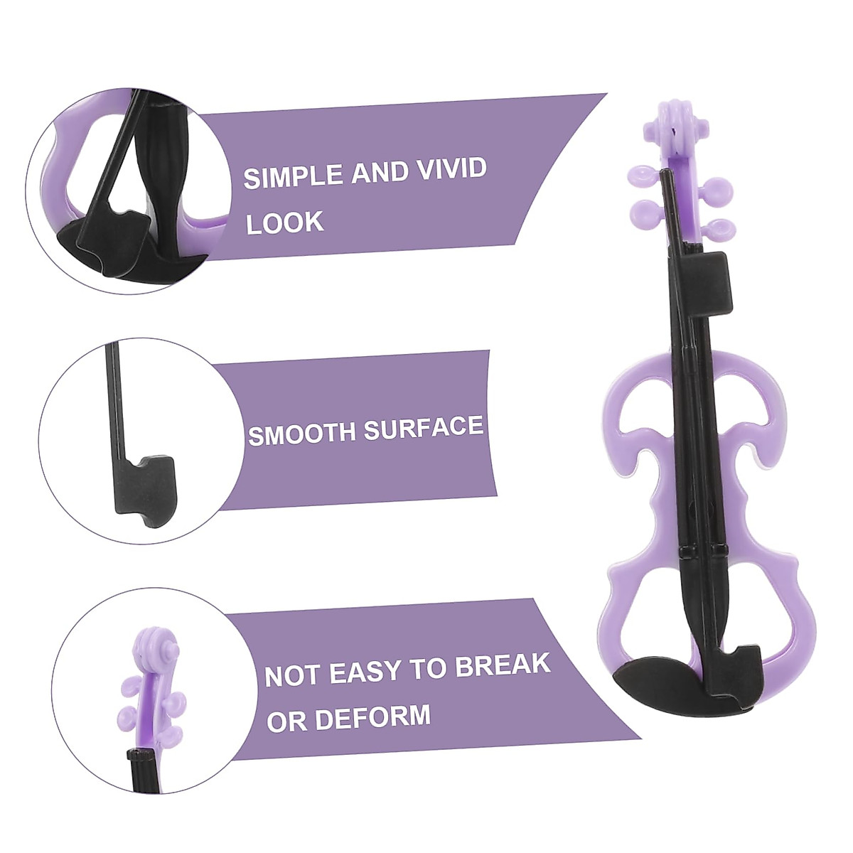 BESPORTBLE 10pcs Violin Ornaments Toy Musical Instrument Model Small House Violin Plastic Violin Model Decorative Violin Model Mini House Violin Mini Violin Adornment Violin Craft Purple Abs