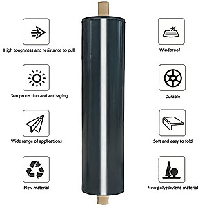 SANJIANG Pond Liner, Black Heavy Duty Pond Liner Protection for Fish Ponds, Streams Fountains and Water Garden,12x9m