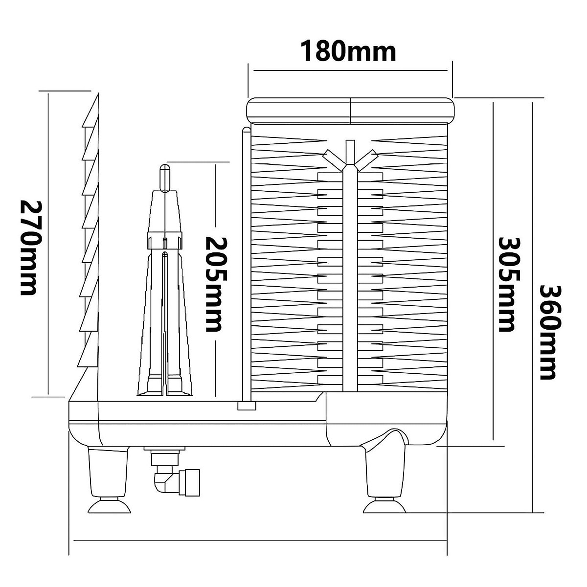 Electric Commercial Glass Washer, High Pressure Wine Glass Cleaning Machine with Water Inlet Pipe and Rinsing Functions, 360° Washing and No Require Electricity, for Bar, Hotel, Coffee Shop