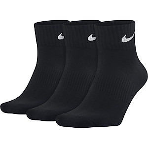Nike Lightweight Quarter Socks (L, Black)