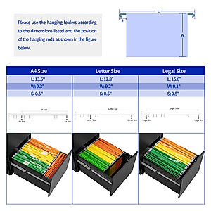 LVSTEEL Modern Black Rolling File Cabinet, Fully Assembled, 27.2"H x 15.3"W x 17.72"D, 2 Drawers, Lockable, Wheeled, Rust Resistant, Home Office