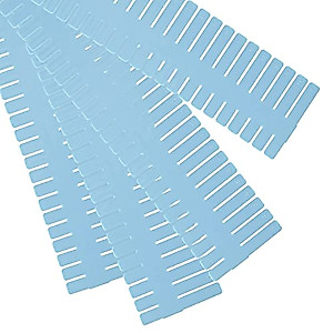 MANCHAP 56 PCS Adjustable Grid Drawer Organizer, DIY Drawer Divider, Plastic Drawer Separators for Kitchen Bedroom Office, Blue