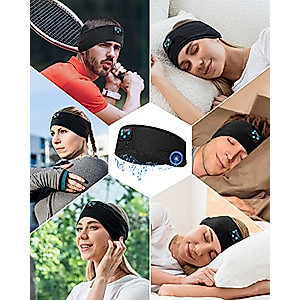 Perytong Sleep Headphones Bluetooth Headband Wireless Sports Headphones Headband, Long Playtime Lightweight Headphones Hi-Fi Stereo Ergonomic ASMR Sleep Headphone Cool Gadget Gift for Men Women Black