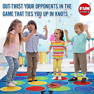 Classic Twist Poses Floor Game, FunKidz Giant Mat Party Games for Kids Adults Bigger Size Family Indoor and Outdoor Activity for Boys Girls Gift