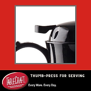 Tablecraft Insulated Coffee Server, Tea and Hot Water Beverage Dispenser, Swirl Thermal Triple Wall Serving Pitcher, Commercial Restaurant Foodservice Plastic BPA Free Pot, White, 40 Ounce