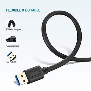 Jelly Tang USB 3.0 A to A Male Cable 6Ft,USB to USB Cable USB Male to Male Cable USB Cord with Gold-Plated Connector for Hard Drive Enclosures, DVD Player, Laptop Cooler (6Ft/1.8M)