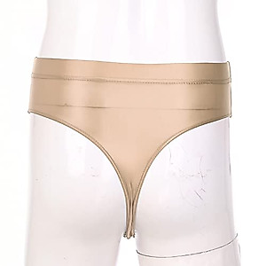 Vxuxlje Men's 30D Oil Glossy Spandex Panties Shiny Silky Penis Sleeve High Waist Tights Underwear Coffee A X-Large