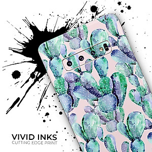 DesignSkinz Watercolor Cactus Succulent Bloom V9 Protective Vinyl Decal Wrap Skin Cover Compatible with The Samsung Galaxy S20 (Screen Trim & Back Glass Skin)