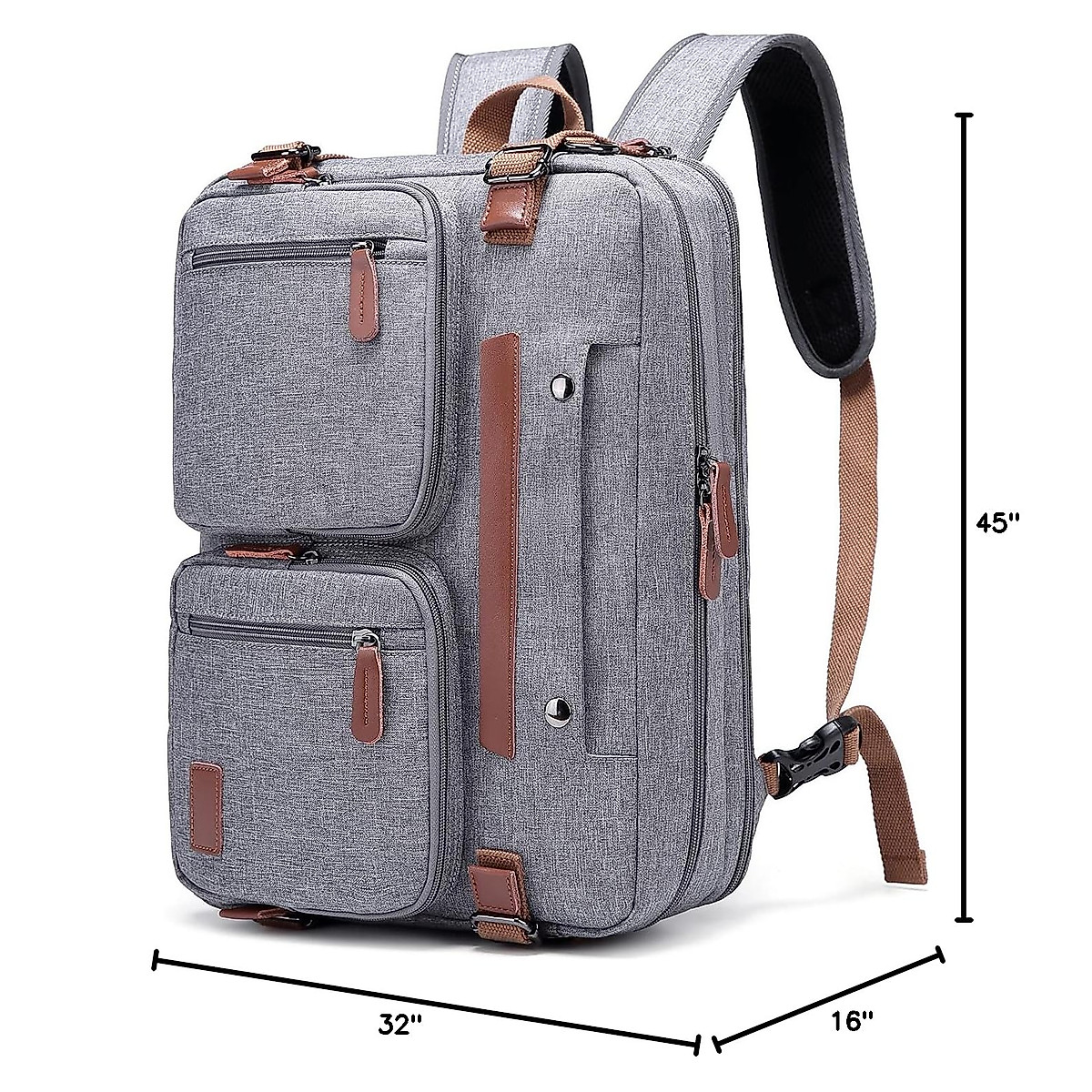 MOLNIA 3 in 1 Laptop Backpack, 17.3 inch Computer Bags for Men, Laptop Backpack for Men, for Travel Bussiness School Men Women, Black