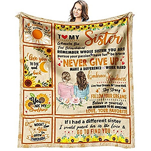 AIYUBOFUN Sister Gifts Blanket for Mothers Day - Sisters Gifts from Sister - Sister Birthday Gifts from Sister - Gifts for Sister from Sisters - Gift for Sister Throw Blanket 60" x 50"