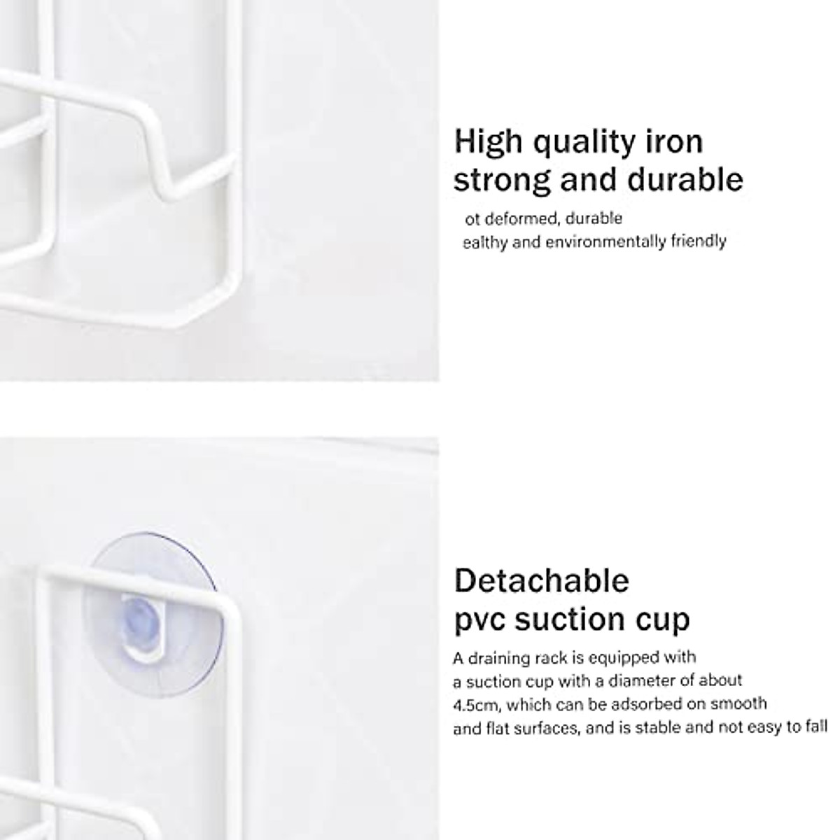 Yoxebo Sponge Holder with Suction Cups,2 Pcs Kitchen Bathroom Sink Storage Organizer Caddy,Small Storage Holder for Sponges Soaps (White)