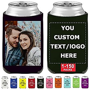 Custom Can Sleeve Beer Coolers Bulk Personalized Can Cooler With Photo Logo Customized Insulated Beverage Bottle Holder for Party Weddings Fishing Picnics