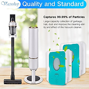 VACUSHOP Dust Bags Replacement for Samsung VCA-ADB95 BESPOKE Jet Cordless Stick Vacuum Accessories Parts 8pcs