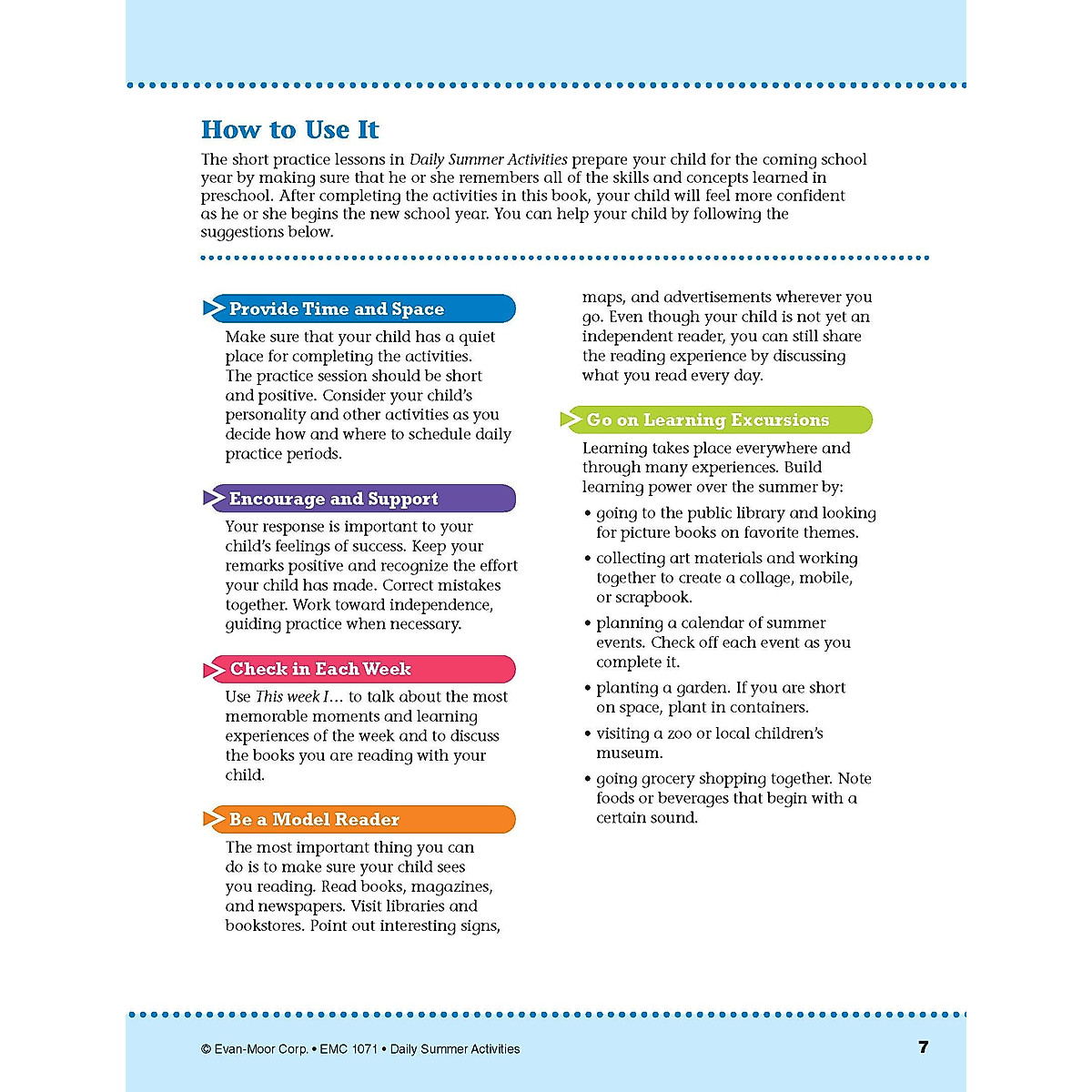 Evan-Moor Daily Summer Activities, Grade K-1