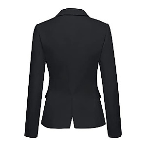 LookbookStore Jackets Casual Blazers for Women Fashion 2023 Black Jacket Suit Notched Lapel Work Office Jacket Suit 2023 Office Clothes Size Medium Women Blazer Size 8 Size 10
