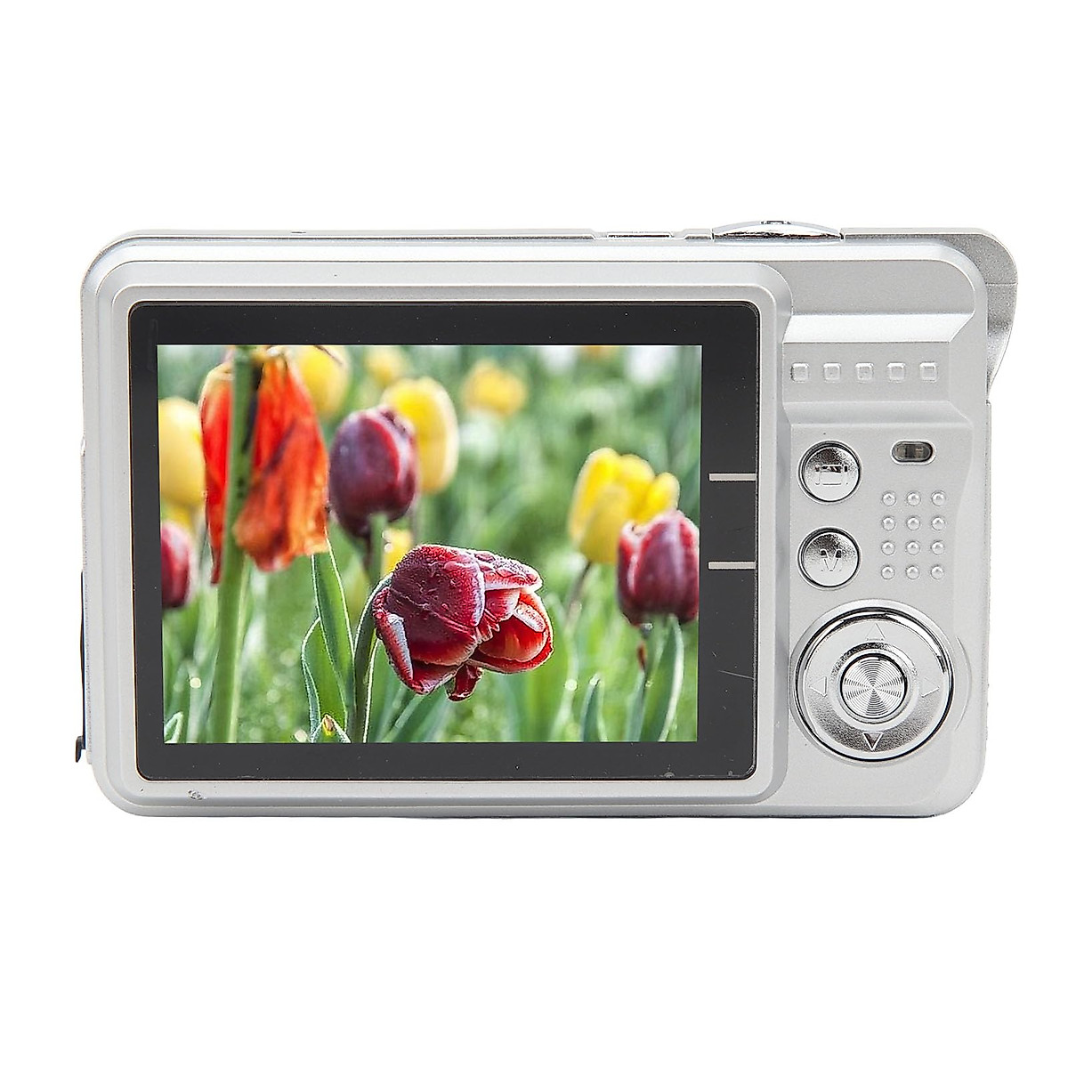 Compact Camera, 2.7 Inch TFT Screen Automatic Light Sensitization Digital Camera Silver 48MP for Vlogging