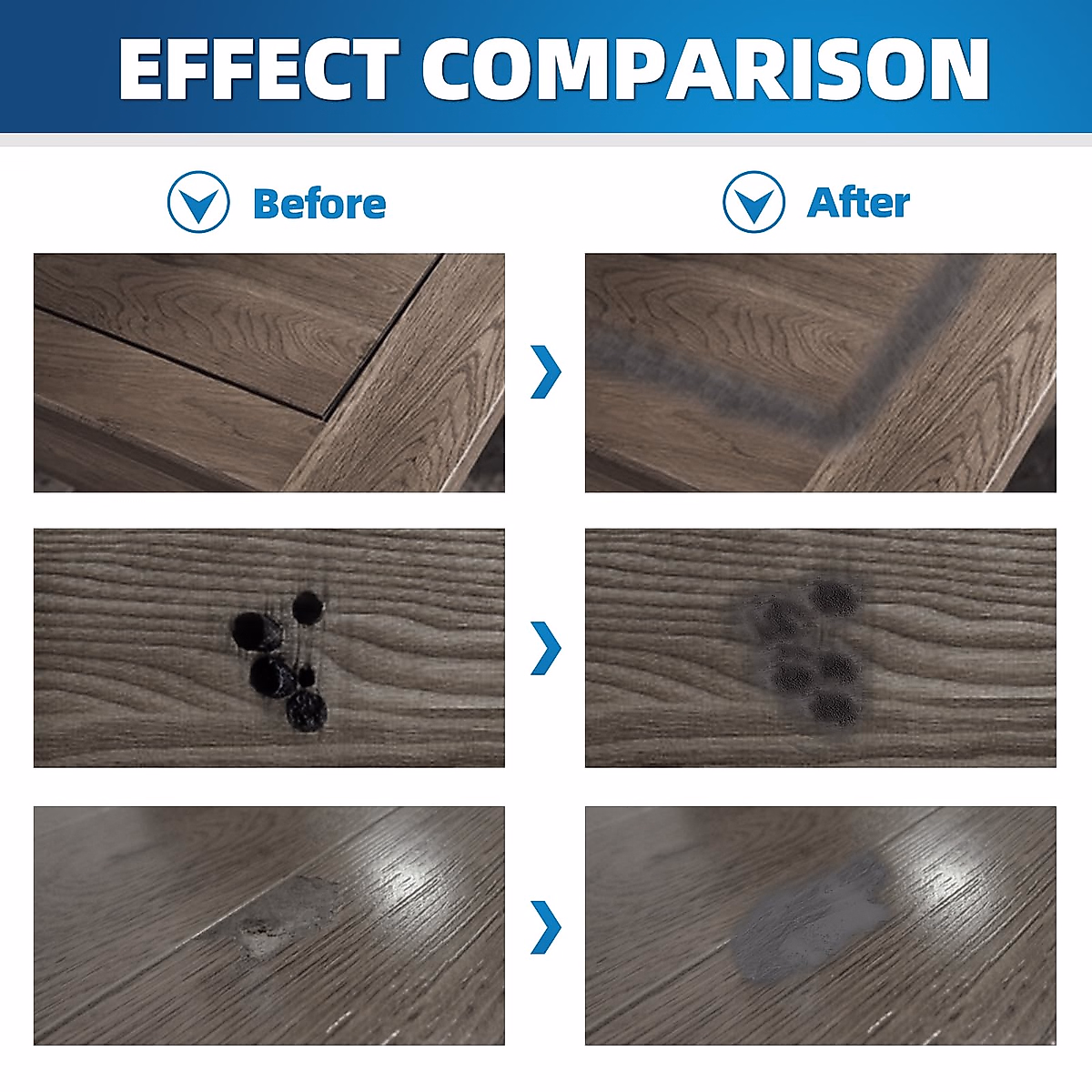 Deuvuo Black Wood Filler Putty, High-Performance Black Wood Filler Paste kit - Quickly Fix Wood Cracks and Blemishes with Wood Hole Filler - Paintable, Stainable, Sandable & Quick Drying - 9.87 Ounce