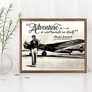 Amelia Earhart - Adventure - 11x14 Unframed Art Print - Great Gift Under $15 for Aviation Enthusiasts