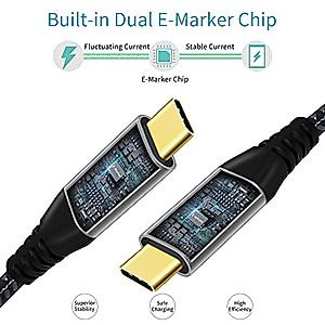 USB C to C 3.2 Gen 2×2 Cable 100W/20Gbps [6FT 2Pack] 4K Video Output Fast Charge Compatible with Thunderbolt 3/4 for MacBook iPad Galaxy Pixel Dell Yoga 27 Dell LG Type C Display Monitor etc.