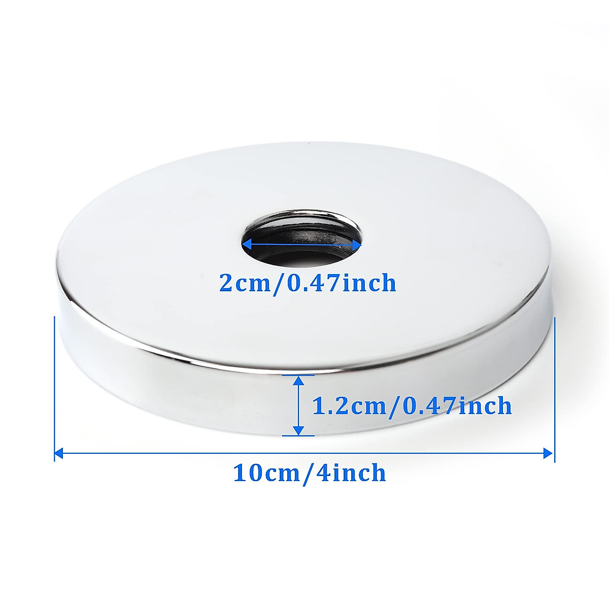 OPERMAXER 4 Inch Shower Arm Flange Oversized Plumbing Cover Plates, Universal Extra Large Replacement Escutcheon Cover Plate for Covering Gaps, Holes, Fits All Standard 1/2" Pipes, Chrome(1 PACK)