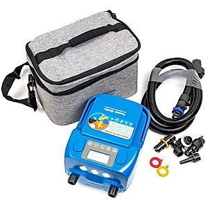 Seamax Sup 16DB PRO Double Stage 16PSI Electric Air Pump with Built-in Battery for Inflatable SUP and Boat, Intelligent Firmware with Built-in Temperature Sensor and Timer