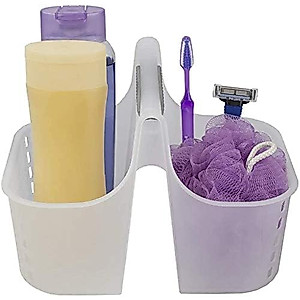 2-Compartment Soft Grip Plastic Shower Caddy Organizer With Handle, Shower Caddy Dorm, Bathroom Caddy For Shower Basket, Small Shower Caddy Portable Shower Caddy/Dorm Shower Caddy Plastic, Bath Caddy