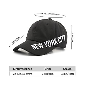 New York Hat Embroidery Baseball Cap Cotton Trucker Dad Hat with Adjustable Buckle Visor Cap for Men Women Khaki
