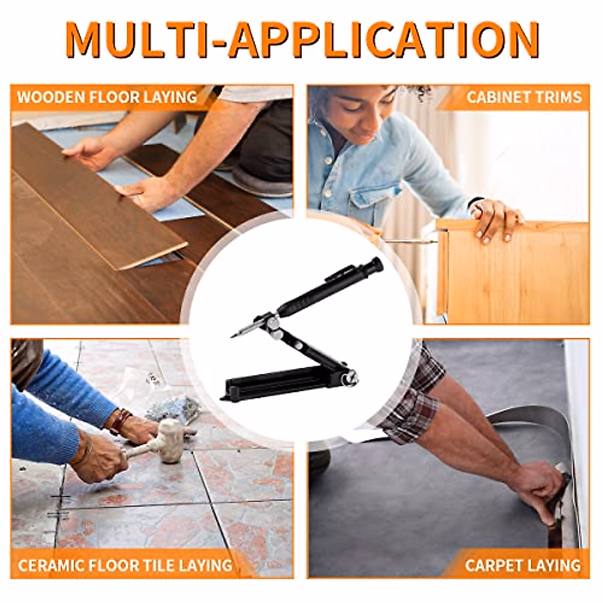 Newisdomake Multi-Function Scribing Tool, Construction Aluminum Alloy Scribe Tool with Deep Hole Pencil for DIY Woodworking, Compass Contour Gauge, Floor Corner Line Maker