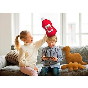 Elmwell Dino Nugget Plush Bundle: Snuggle into Softness with Dino Nugget Duo and Ketchup Pillow Pal – Irresistibly Cozy and Squishy