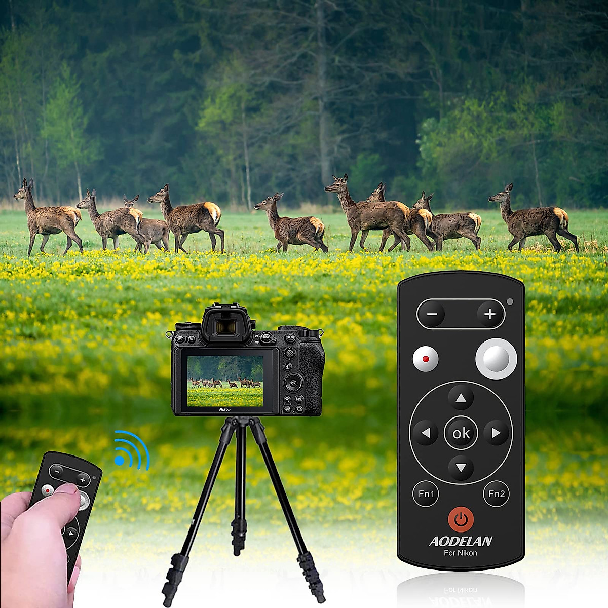 Aodelan Wireless Remote Control for Nikon COOLPIX P950 P1000 Z50 B600 A1000 Z30 Z6 II Z7 II Zfc Z fc,Camera Remote Shutter Release Replaces Nikon ML-L7