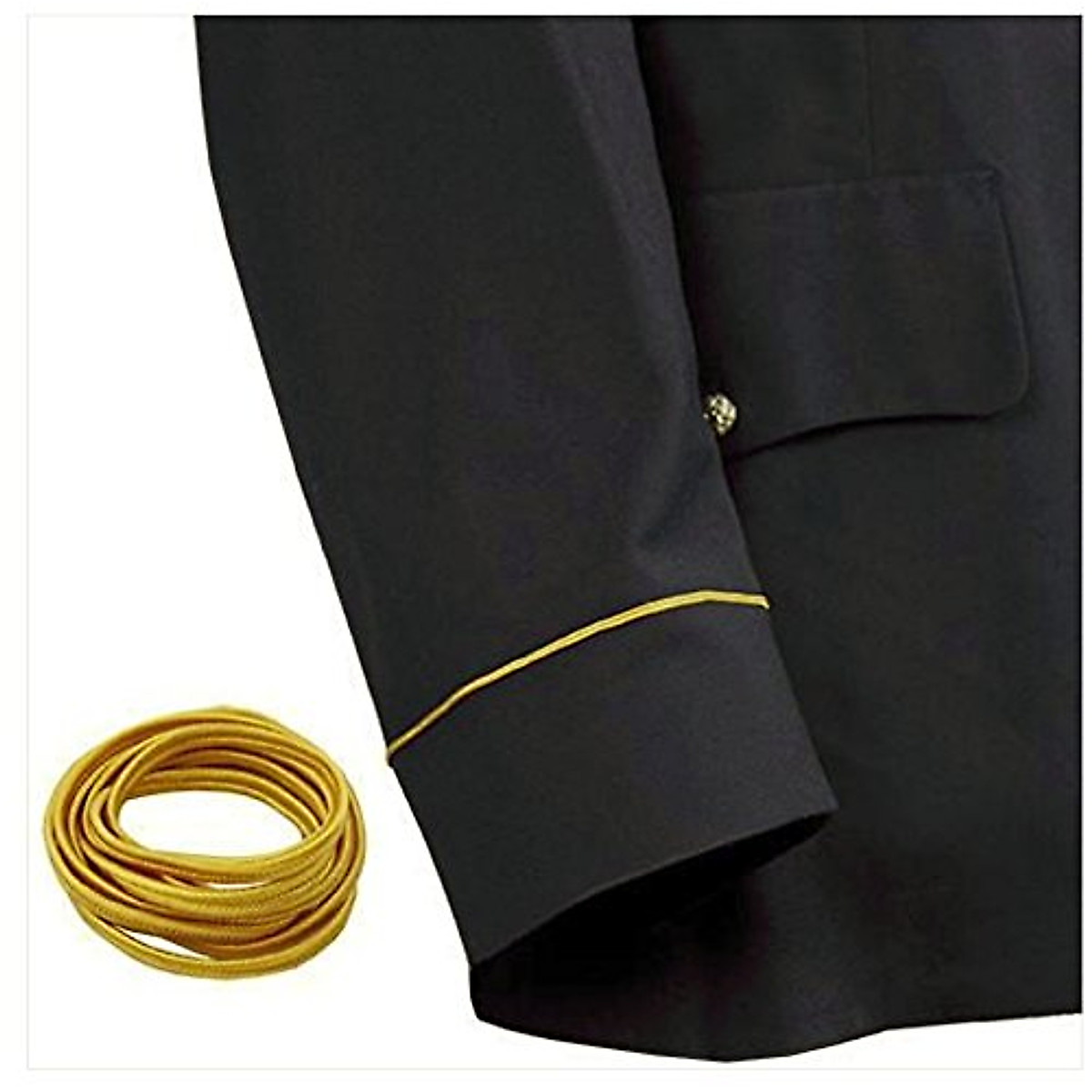 Army Soutache: Gold 1/8 inch - 1 yard cut