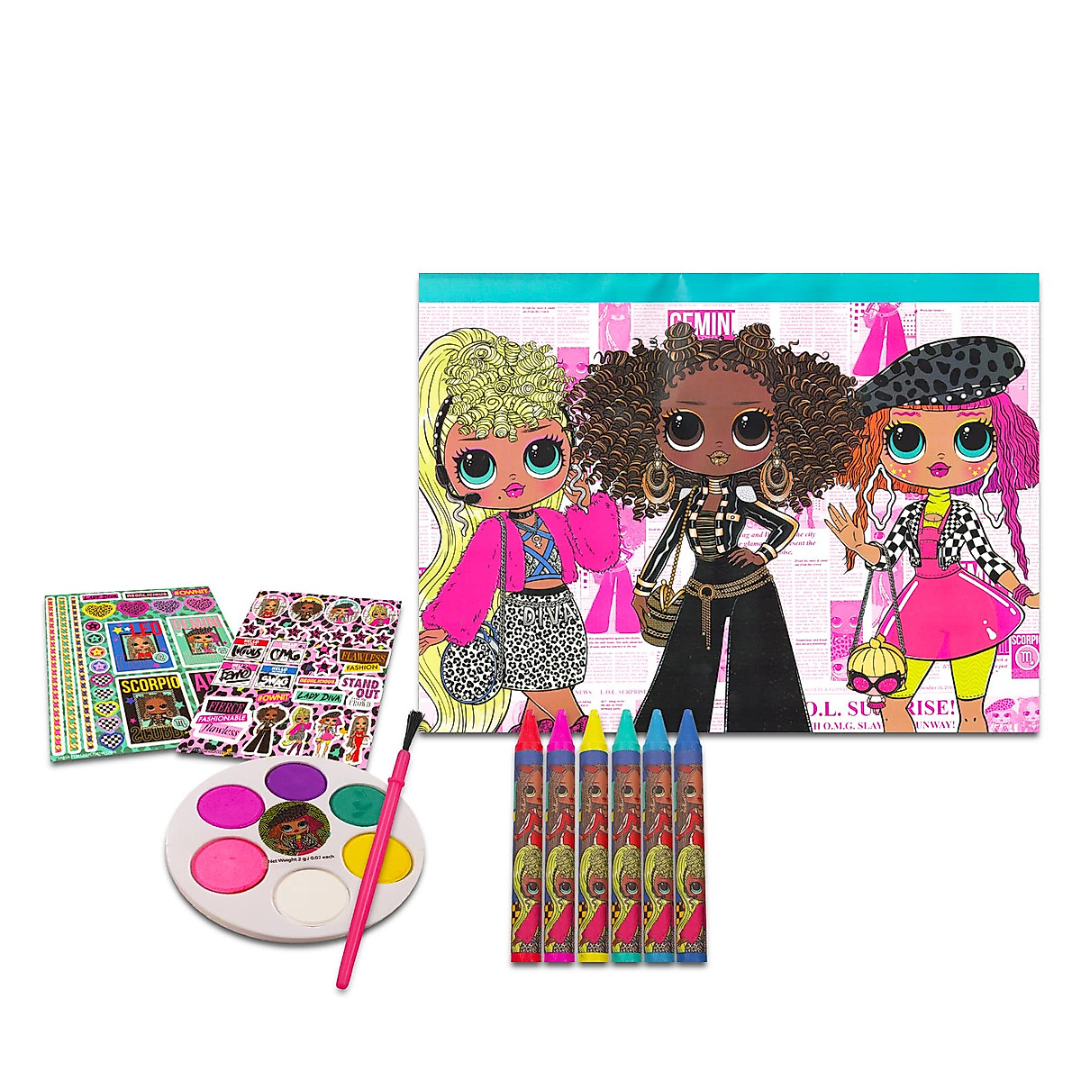LOL Surprise Coloring and Activity Kit - Bundle with LOL Surprise Coloring Book, Stickers, Paint, Activities, and More | LOL Doll Art Set for Kids, Girls