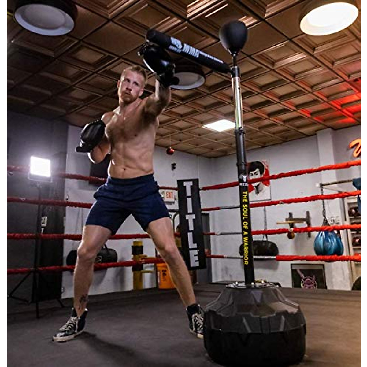 INNOLIFE Boxing Equipment Spinning Bar Free Standing with Punching Ball (Black)