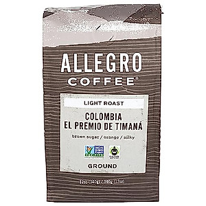 Allegro Coffee, Coffee Colombia El Premio De Timana Ground, 12 Ounce