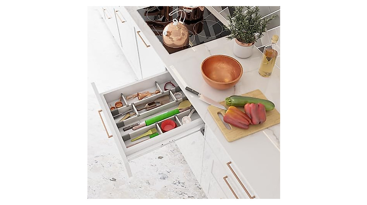 Adjustable Drawer Dividers Set - Practical Comfort Aluminum Organizers