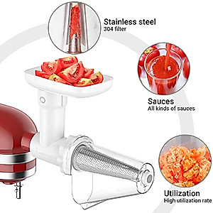 Gvode Slicer Shredder Attachment & Fruit and Vegetable Attachment Strainer Set with Meat Grinder