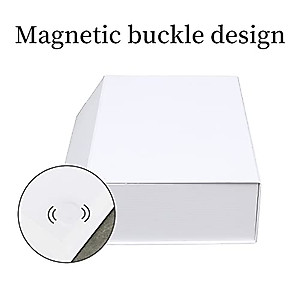 Yeplan Small White Gift Box,7.8x3.1x7 Inches,Collapsible Gift Boxes with Lids,Eco-Friendly Cardboard Box,Magnetic Gift Boxes for Wedding,Christmas,Birthday,Thanksgiving Day
