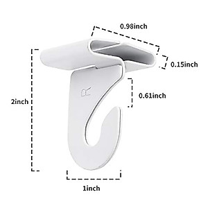 Tugaizi 10 Pair Drop Ceiling Hooks for Hanging, Heavy Duty Ceiling Hooks,Metal T-Bar Hooks for Hanging Plants,Classrooms,Offices and Decorations