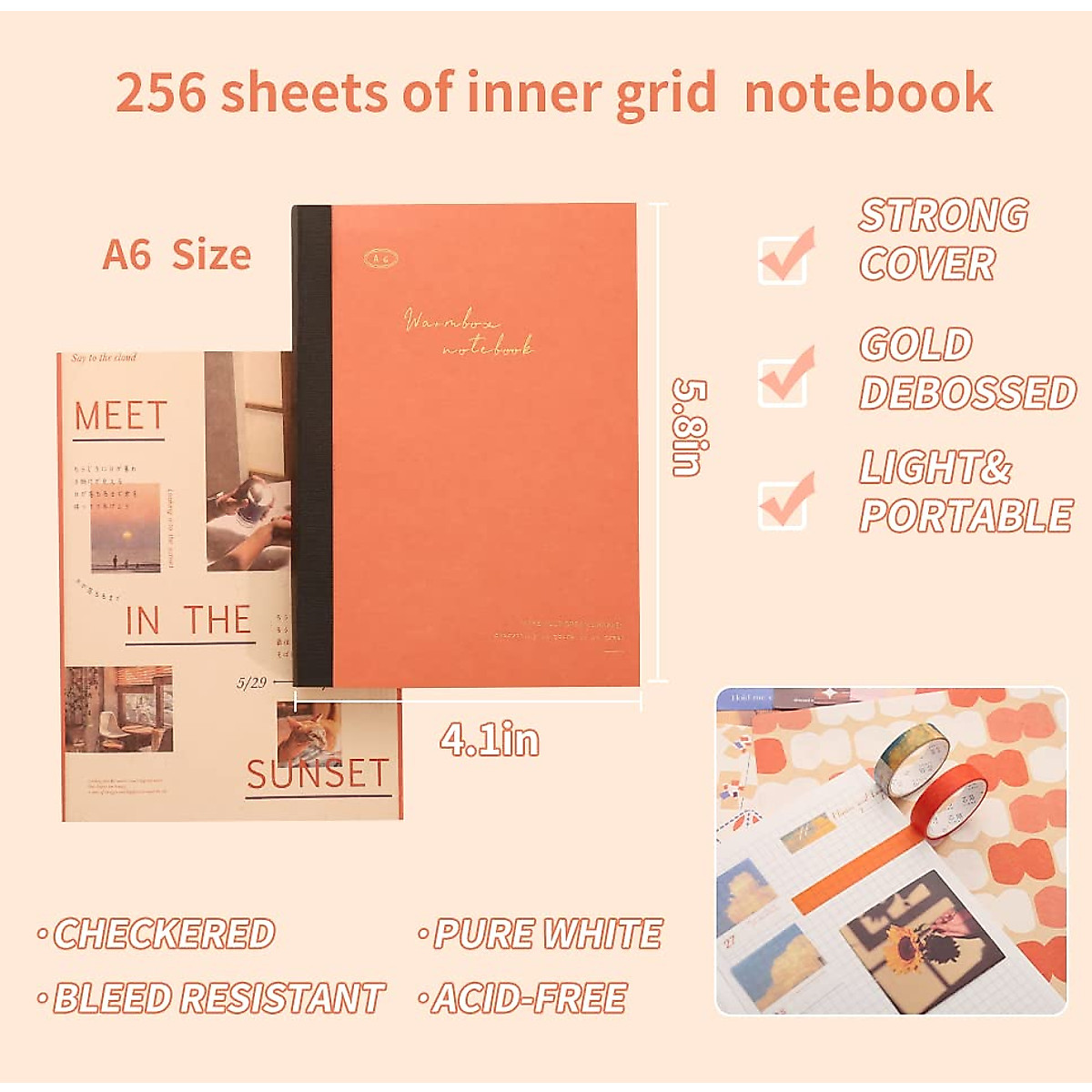 348 Pcs Scrapbooking Supplies Kit, Vintage Aesthetic Scrapbook Kit for Bullet Junk Journal, Stationery, A6 Grid Notebook, DIY Journaling Supplies, Birthday Craft Gift for Teen Girl Kid Women