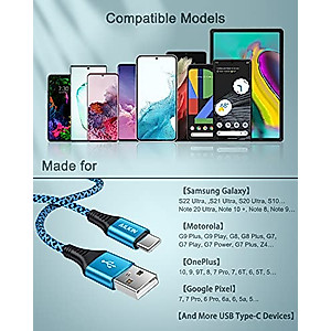 Android Charger, Type C USBC Charging for Samsung Tab A7 Lite S8 Plus, Galaxy S23 S22 Ultra S21+ S21 S20 Fe 5g S10 A32 A12 A42 A02s A03s A53 5g Note 10 Plus, USB Wall Charger Block + 6 Ft USB-C Cable
