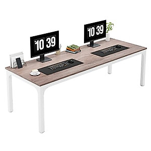LITTLE TREE 78.7 Inches Extra Long Two Person Office Desk,Double Workstation for Home Office