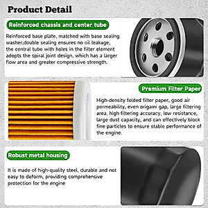 FHSJXR 12-050-01-S Oil Filter for 12 050 01 12 050 01-S1 KH-12-050-01-S KH-12-050-08, AM125424, 49065-7007 49065-0721 492932S Cub Cadet, Craftsman, Troy Bilt, Toro Lawn Mower Oil Filter